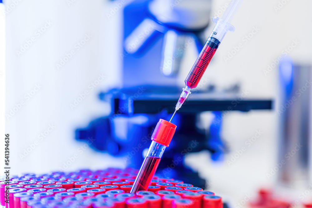 Blood test samples tube, reagent testing tube and swab collection kit ...