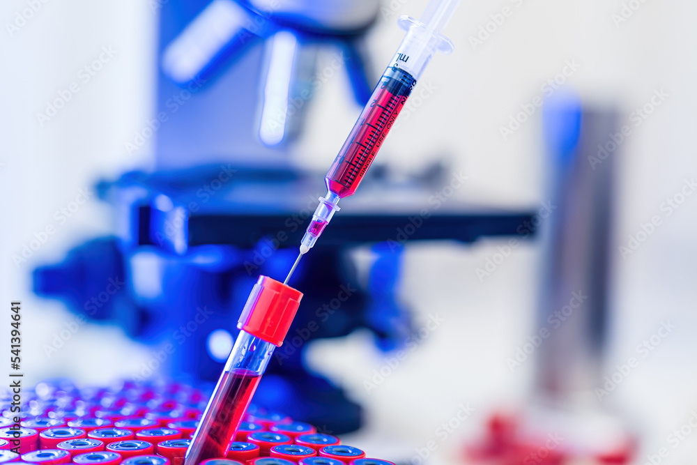 Blood test samples tube, reagent testing tube and swab collection kit ...