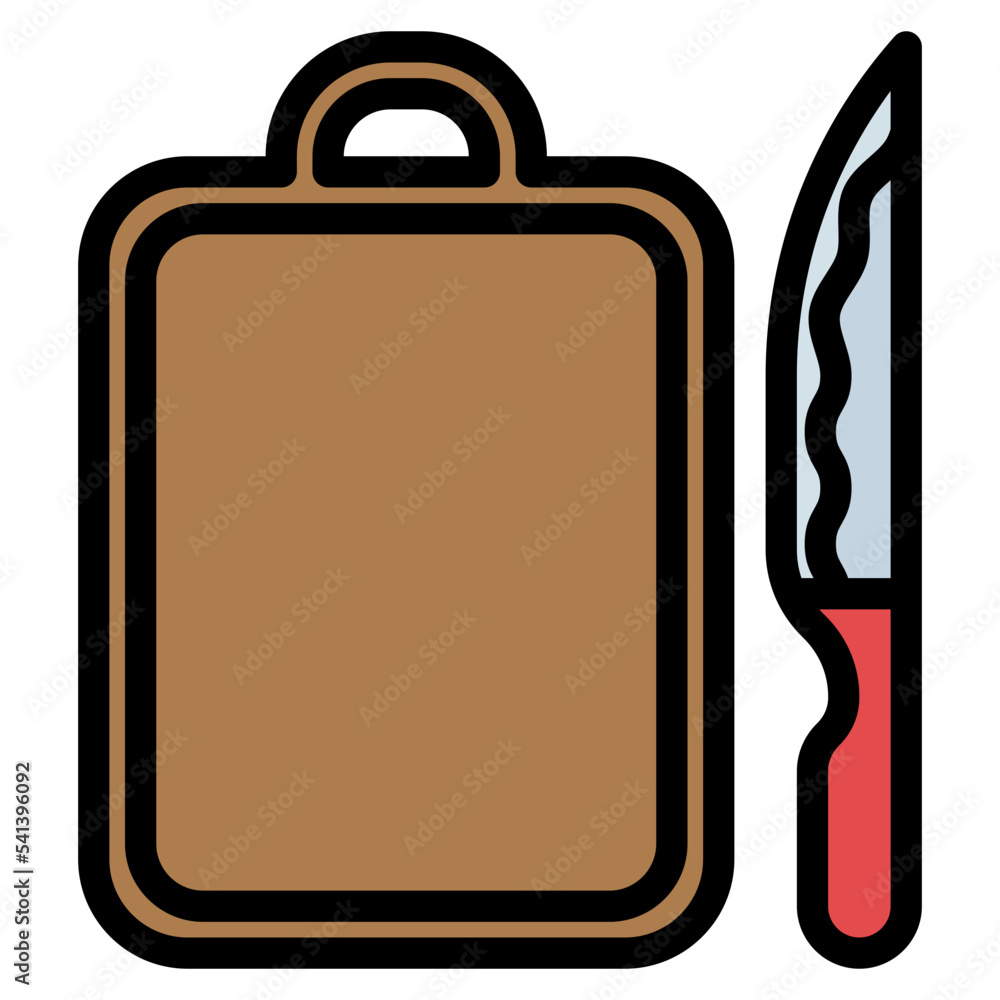 chopping filled color line Stock Vector | Adobe Stock