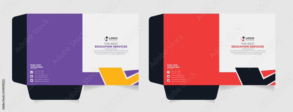 Modern abstract business presentation folder map template layout design ...