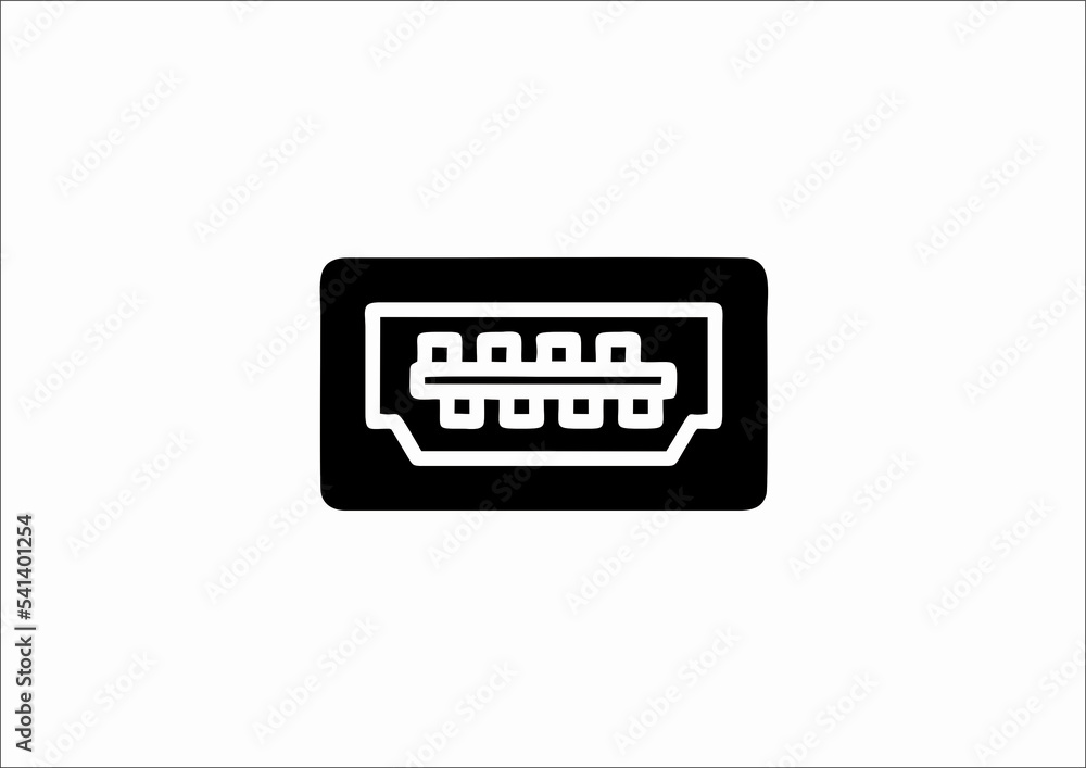 Cable symbol in white background, illustration of wire icon symbol in ...