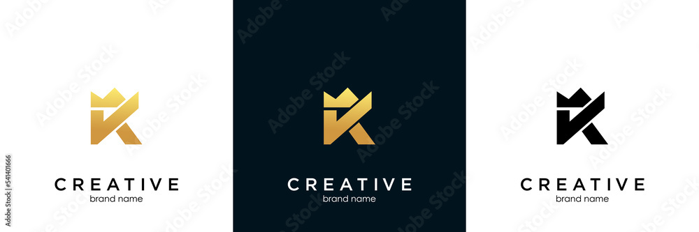 K crown logo design vector Stock Vector | Adobe Stock