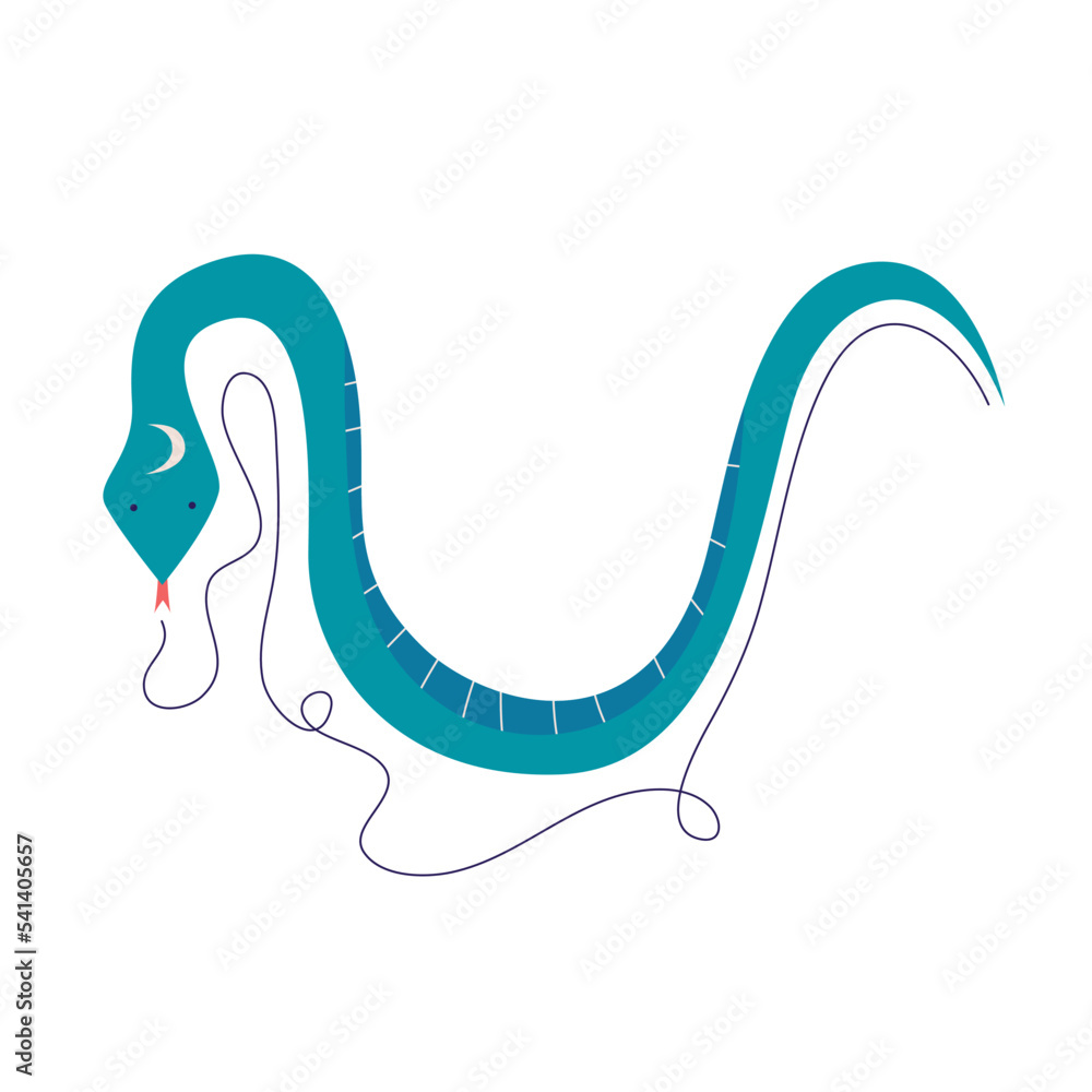 Celestial snake isolated occult vector. Magic elements. Vector flat art ...