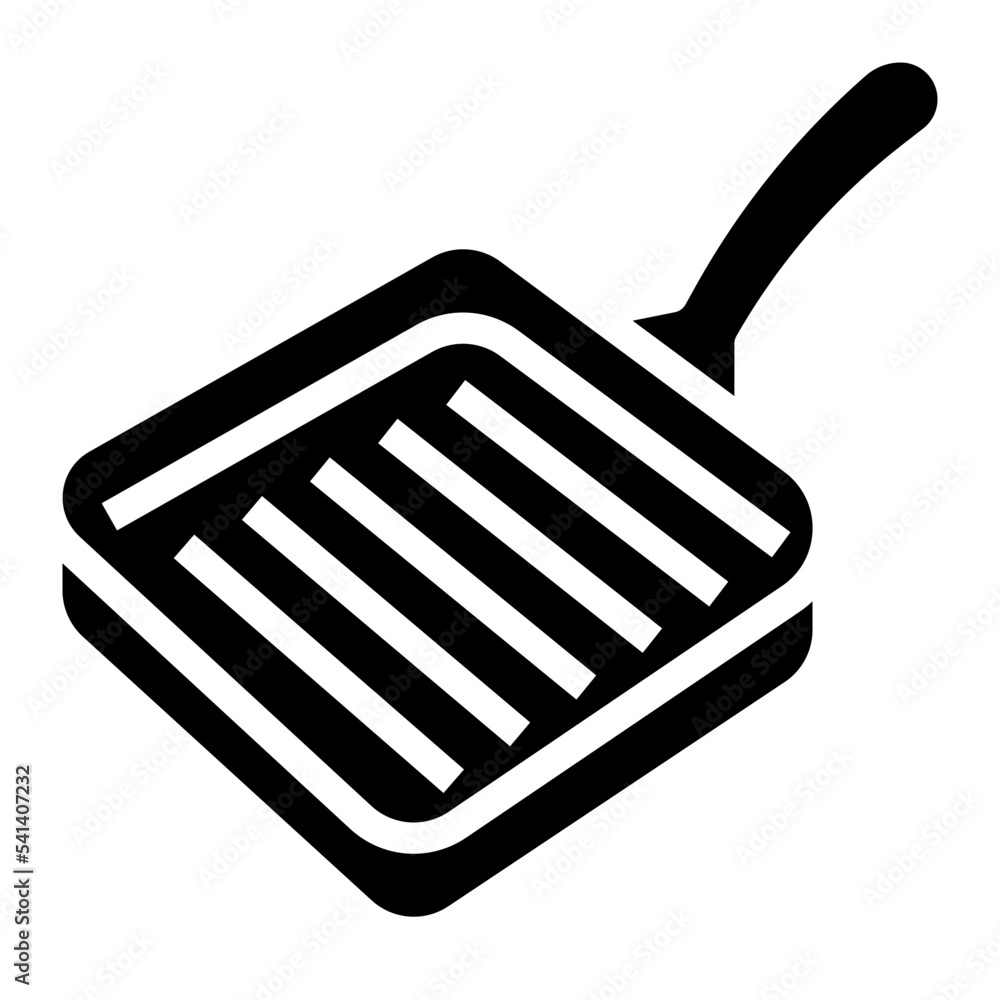 grill pan glyph icon Stock Vector | Adobe Stock