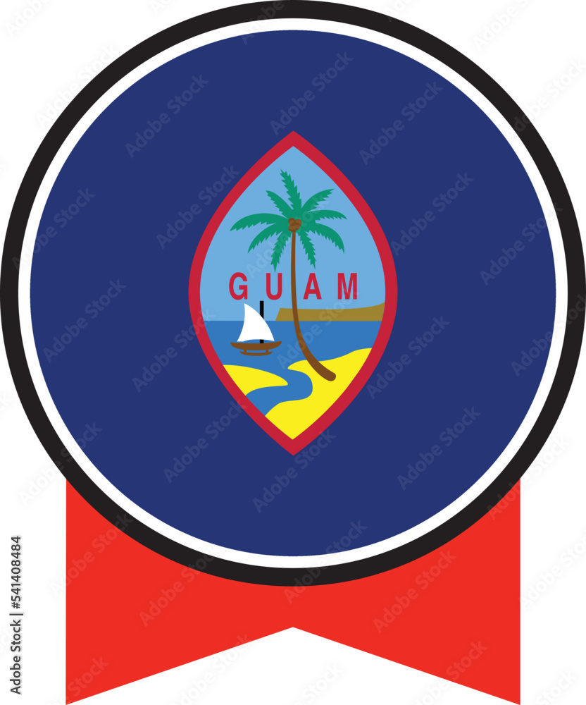 Guam flag, the flag of Guam, vector illustration. Stock Vector | Adobe ...
