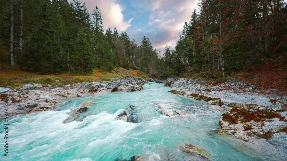Cinemagraph seamless video loop of a mountain river in the Austrian ...