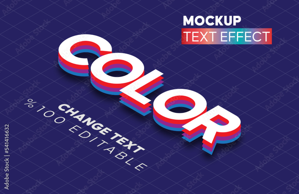 colorful Isometric 3D Text Effect full editable Stock Vector | Adobe Stock