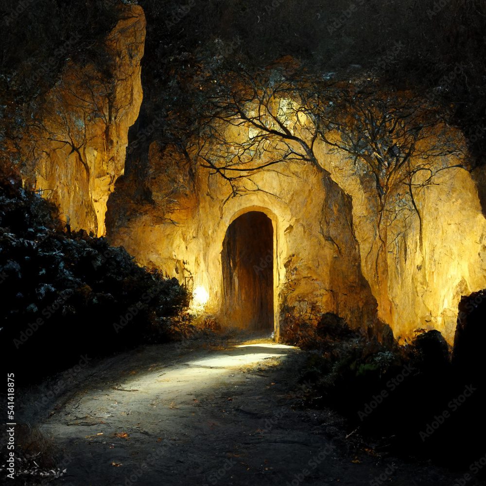 cave in the cave Stock Illustration | Adobe Stock