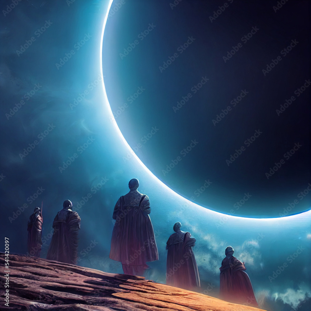 night in the desert Stock Illustration | Adobe Stock