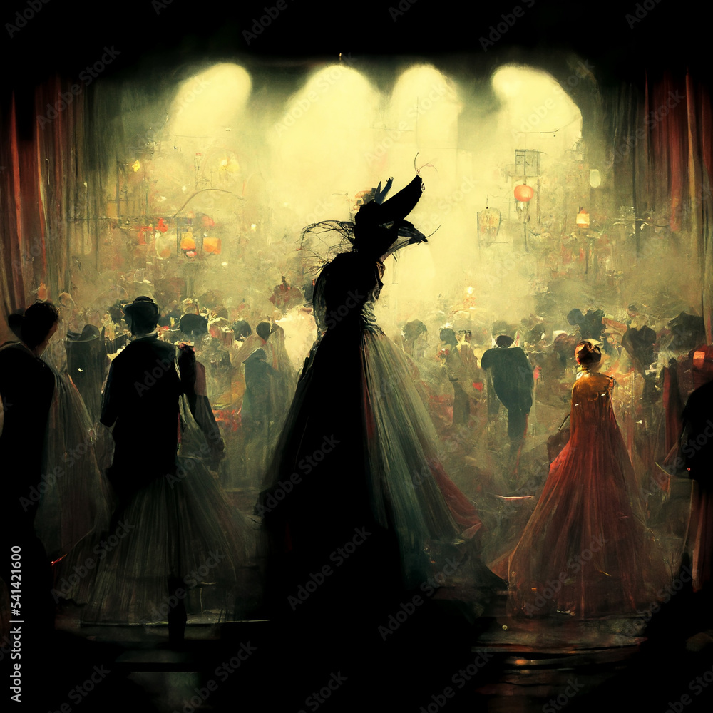 dancers on stage Stock Illustration | Adobe Stock