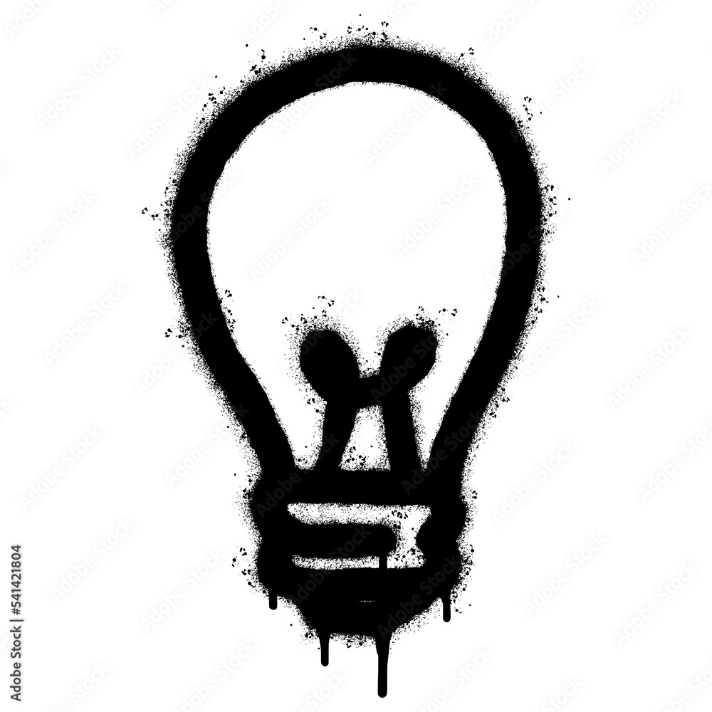 Spray Painted Graffiti Light Bulb line icon Sprayed isolated with a ...