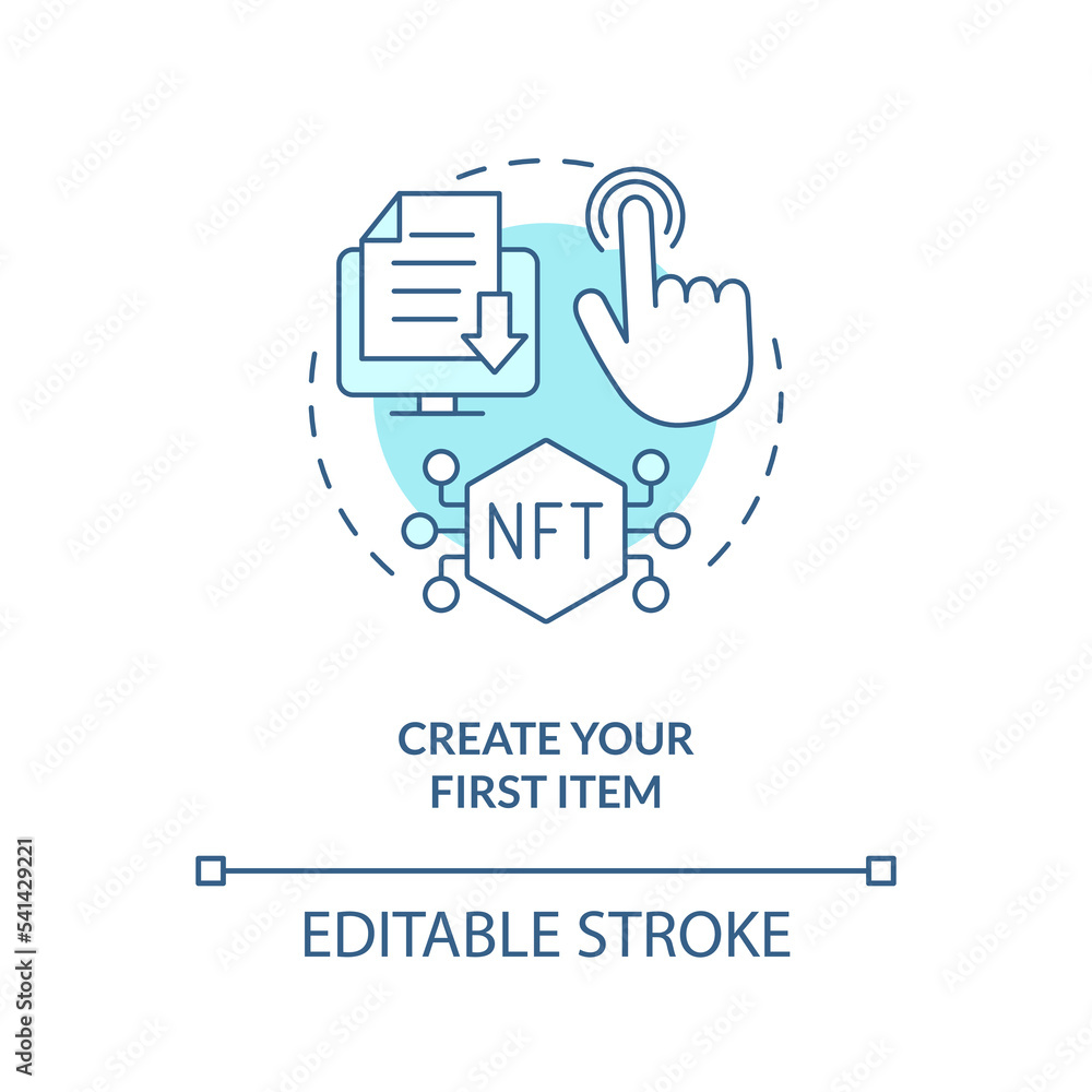 Vetor de Create your first item turquoise concept icon. Upload file ... Vetor de Create your first item turquoise concept icon. Upload file ...