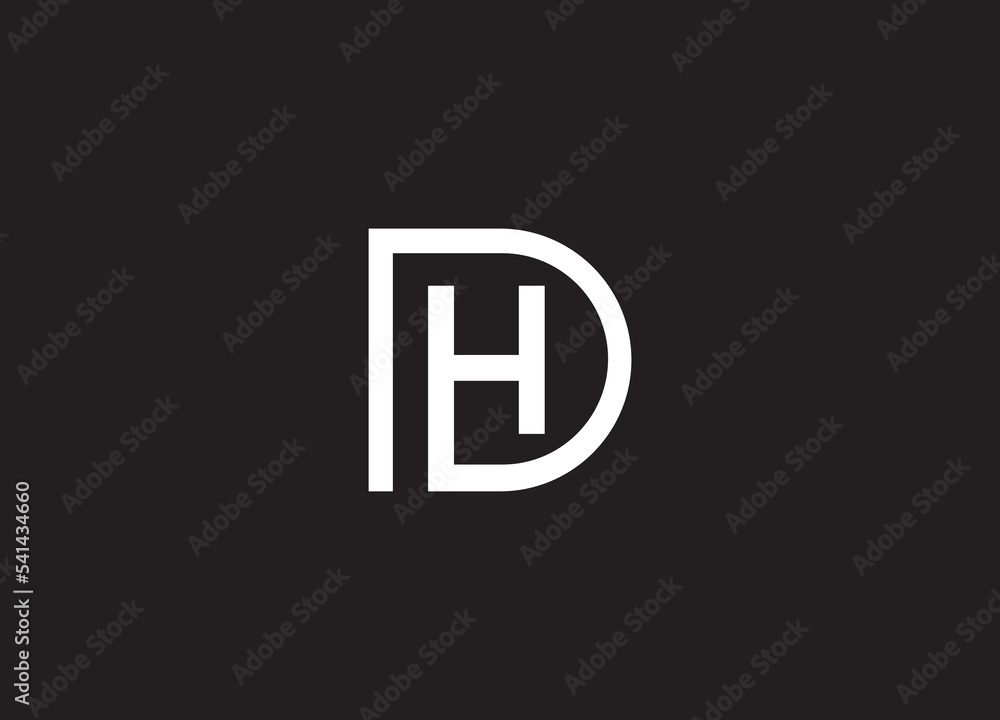 letter DH logo design vector template logo design Stock Vector | Adobe ...