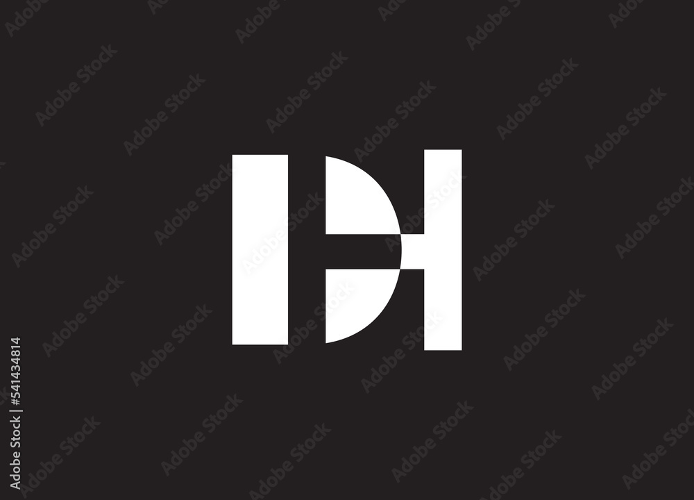 letter DH logo design vector template logo design Stock Vector | Adobe ...