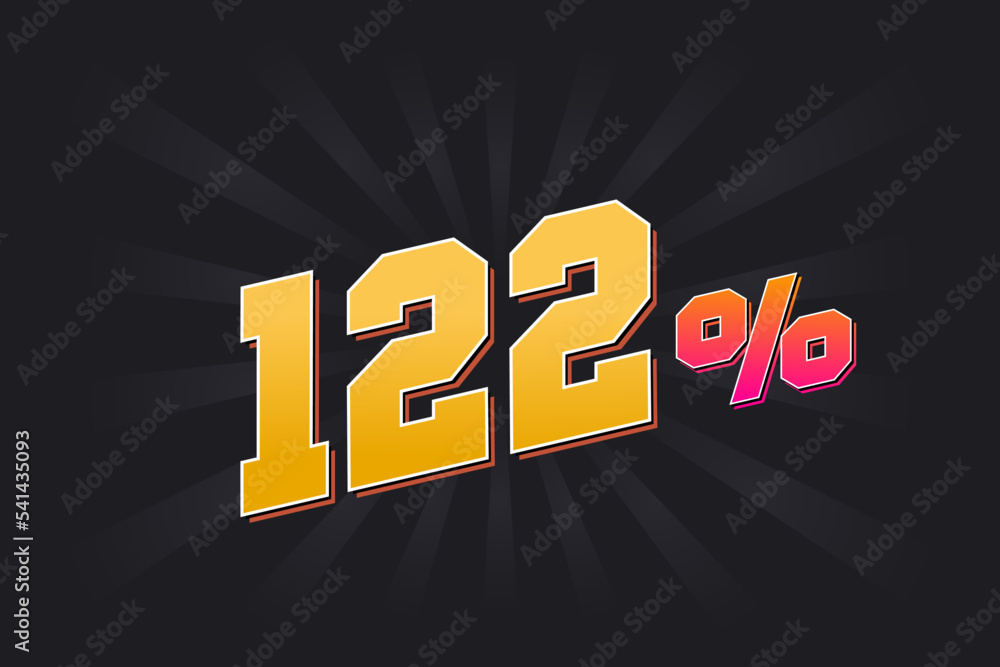 122% discount banner with dark background and yellow text. 122 percent ...