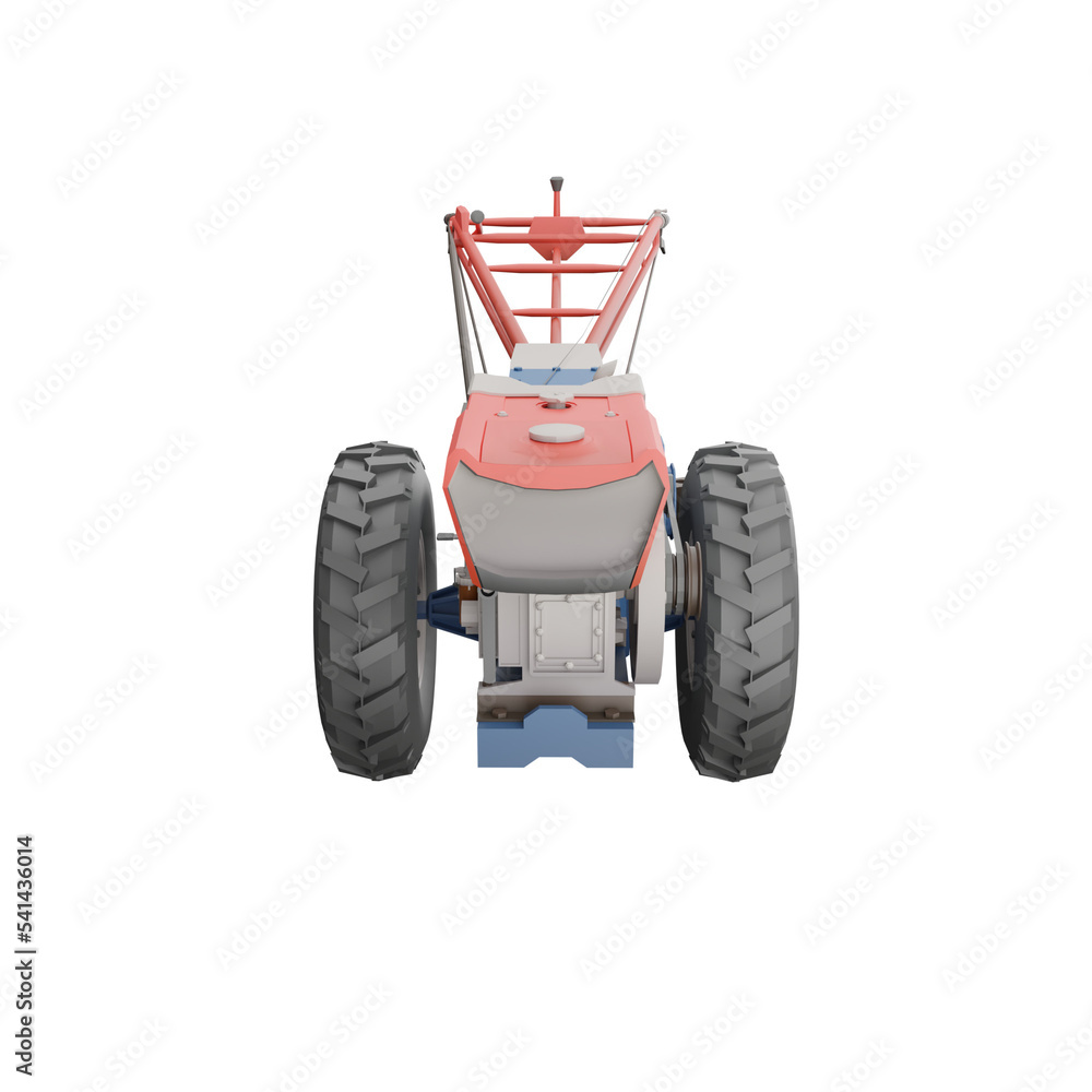 3D render thailand tractor hand control front view. png illustration ...