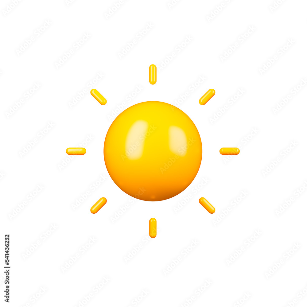 3d sun icon 3d render illustration Stock Illustration | Adobe Stock