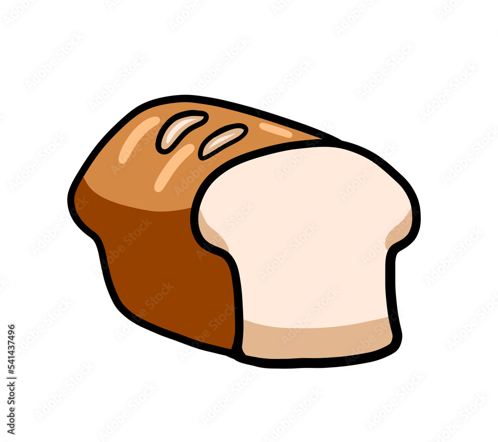 Stylized Cartoon Yummy Bread Stock Illustration | Adobe Stock