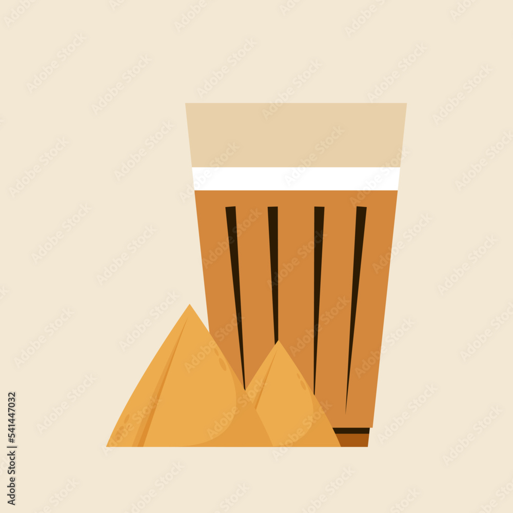 Chai logo design. Karak Milk Chai Illustration On Organic Background ...