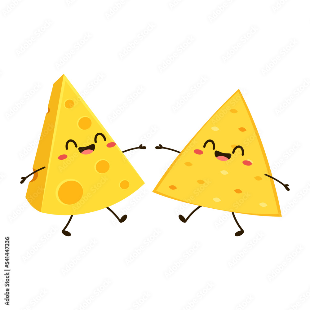 Nacho character design. Nacho and cheese vector. white background ...