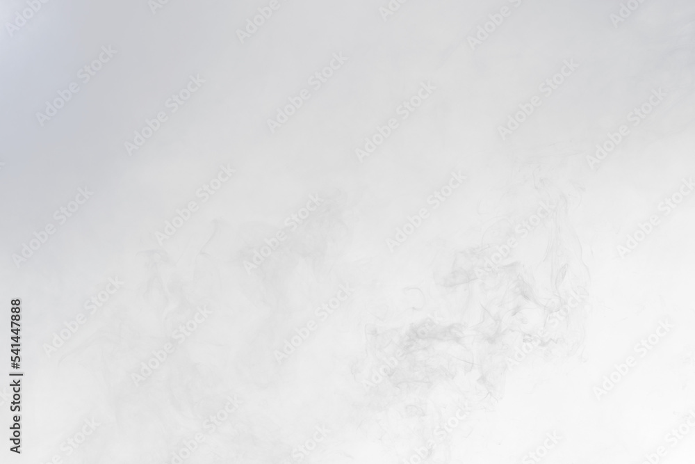 Dense Fluffy Puffs of White Smoke and Fog on black Background, Abstract ...