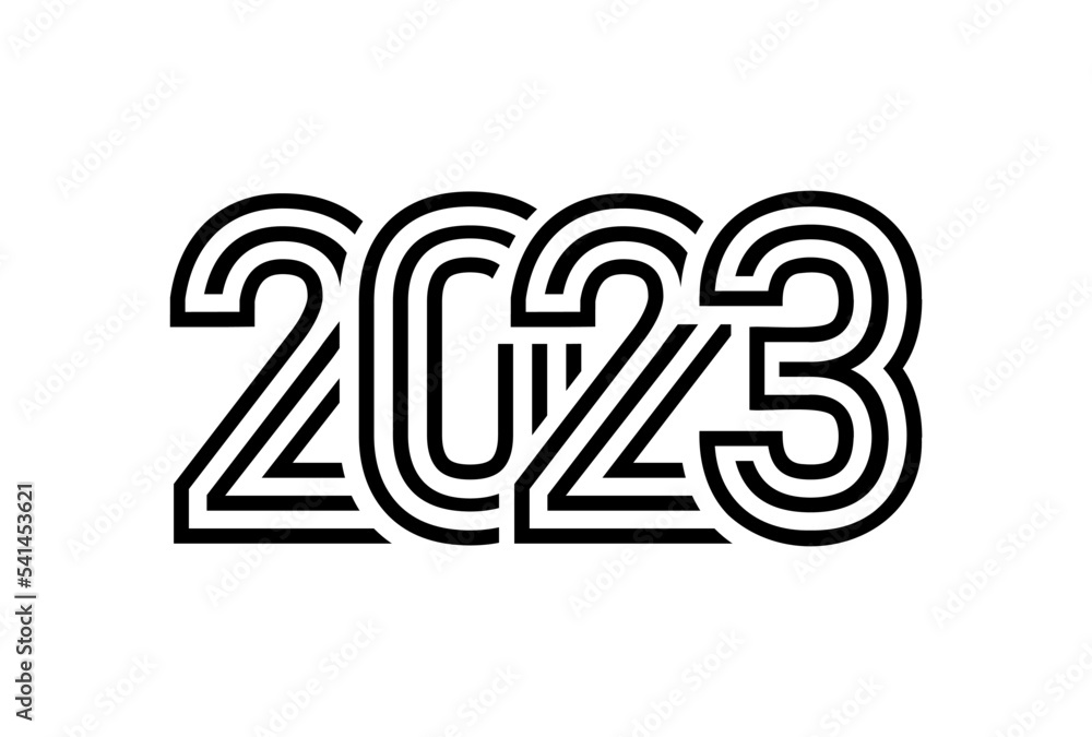 2023 logo text typography design Isolated on white background Stock ...