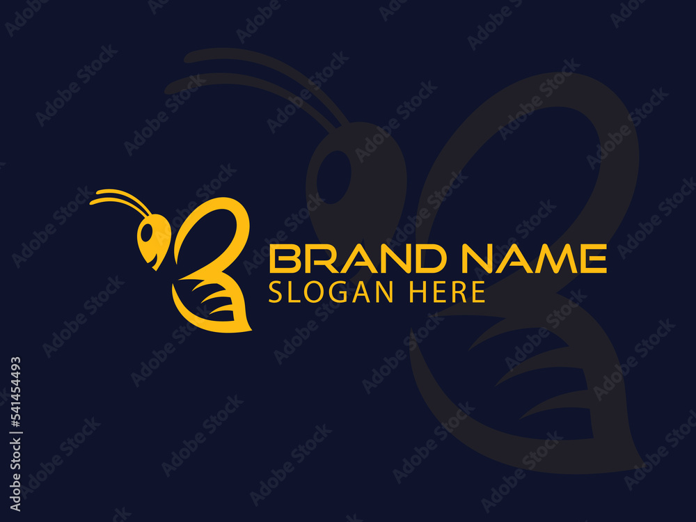 Letter B Bee Logo Design Stock Vector | Adobe Stock