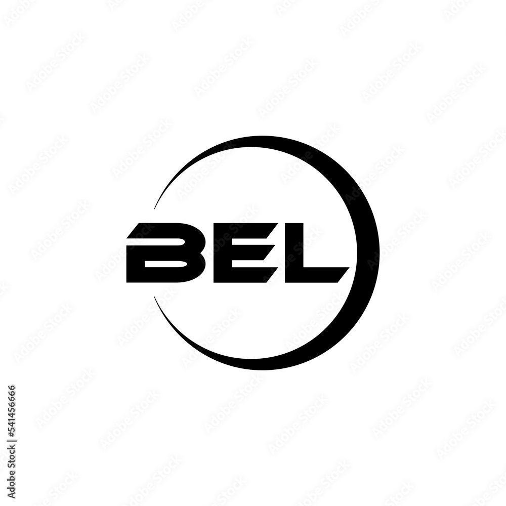 BEL letter logo design with white background in illustrator, cube logo ...