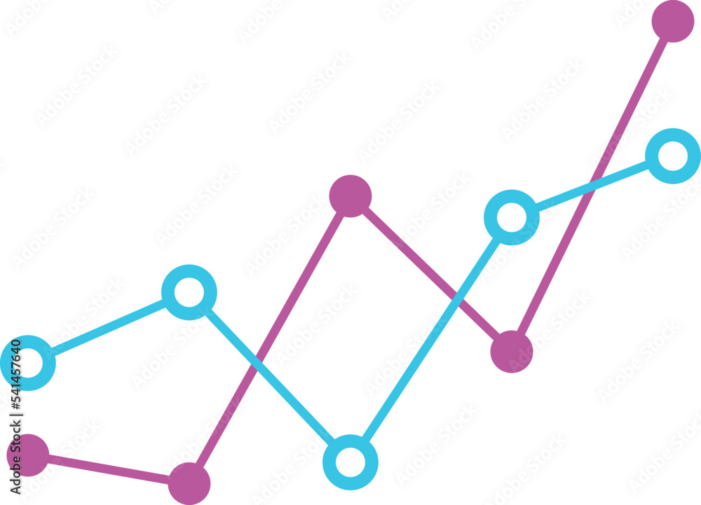 Data comparison chart. Point line diagram element Stock Vector | Adobe ...