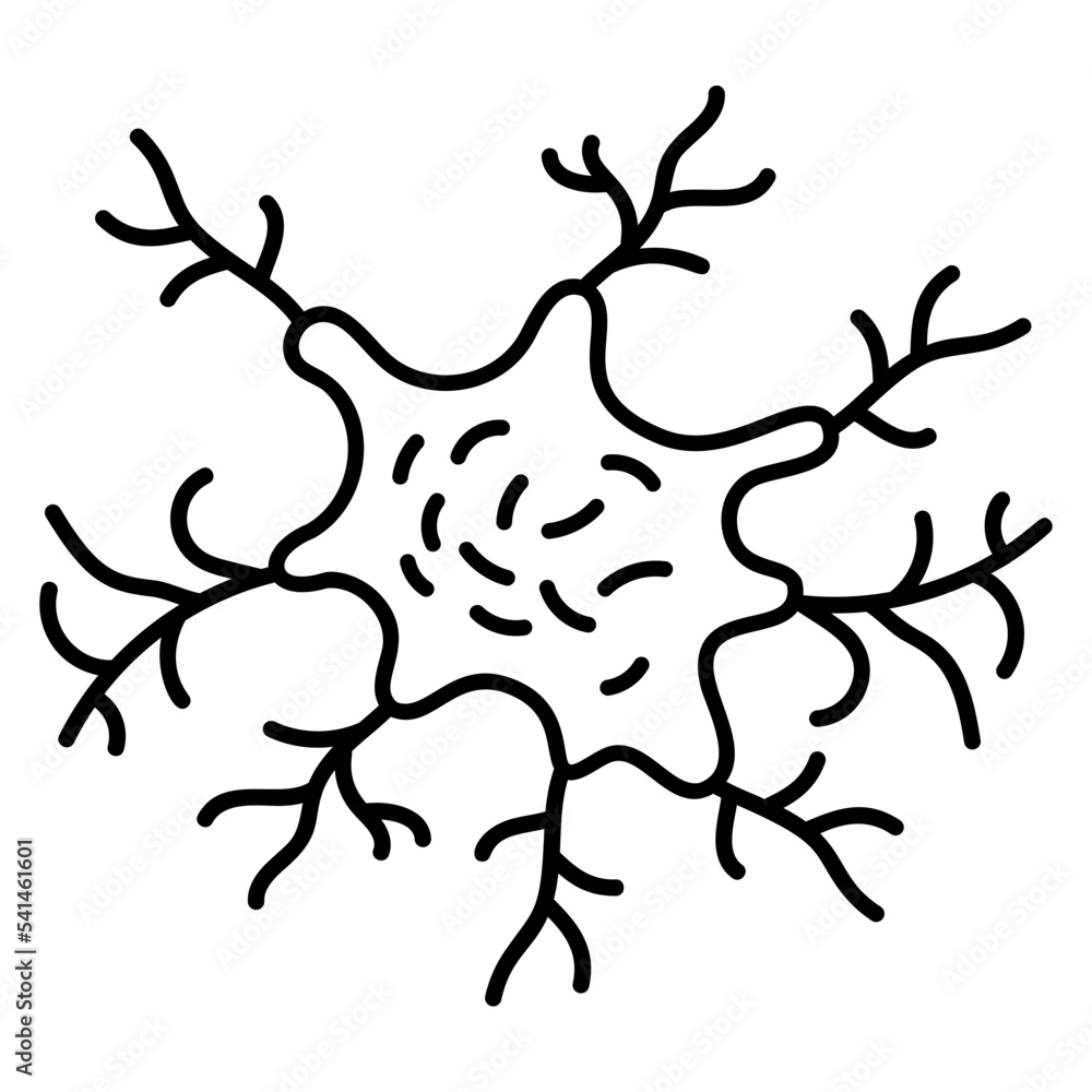 Axons Concept, neural network tissue vector outline icon Design, Organ ...