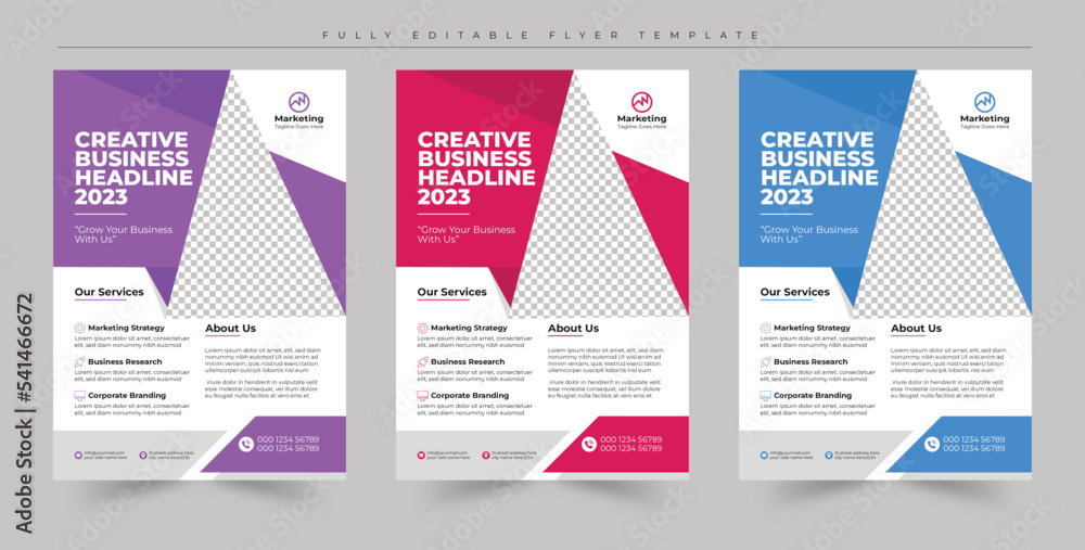 Business brochure flyer design. different colors a4 flyer template ...