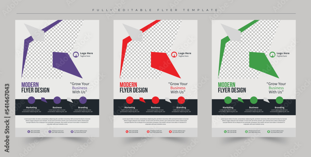 Vetor de Business brochure flyer design. different colors a4 flyer ...