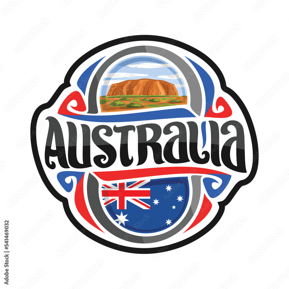 Australia Flag Travel Souvenir Skyline Landmark Map Sticker Logo Badge ...
