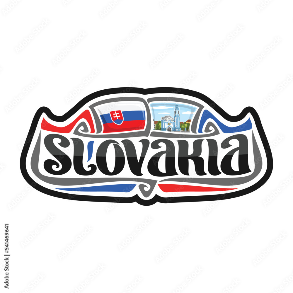Slovakia Flag Travel Souvenir Skyline Landmark Map Sticker Logo Badge ...