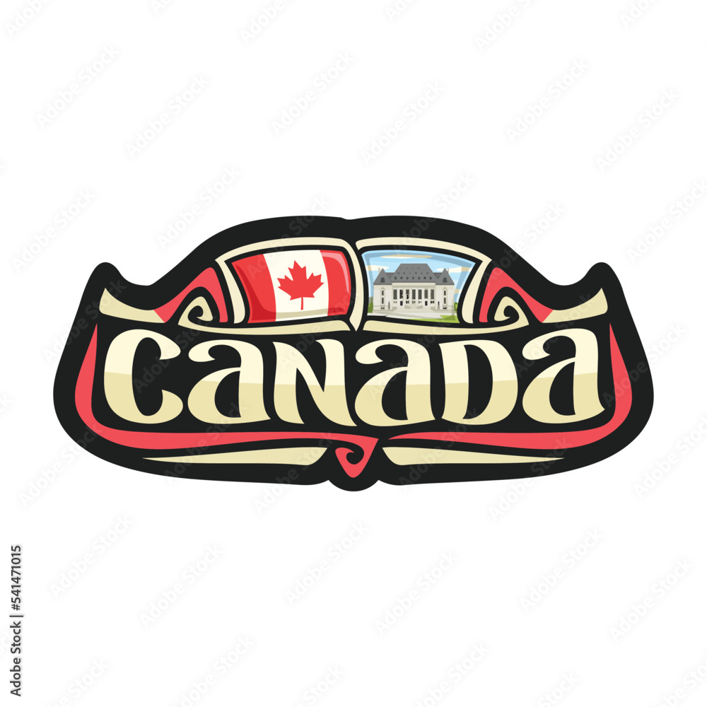 Canada Flag Travel Souvenir Skyline Landmark Map Sticker Logo Badge ...