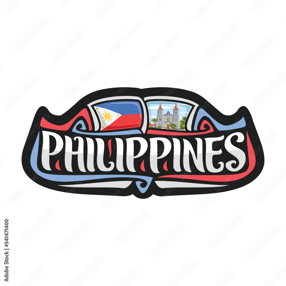 Philippines Flag Travel Souvenir Skyline Landmark Map Sticker Logo ...