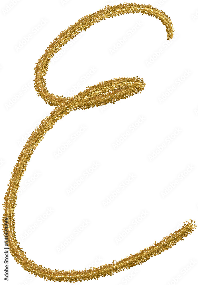 Gold Calligraphy Alphabet Letter E, Cursive E Stock Photo | Adobe Stock