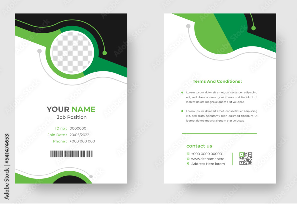 Company employee id card template. Modern and clean business id card ...