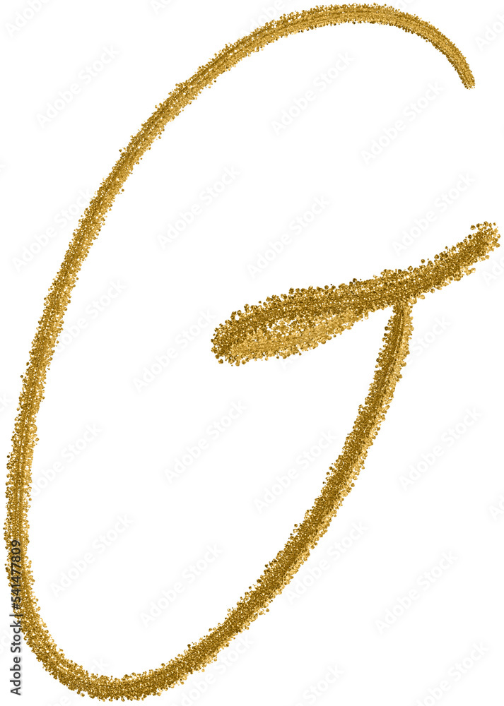 Gold Calligraphy Alphabet Letter G, Cursive G Stock Illustration ...