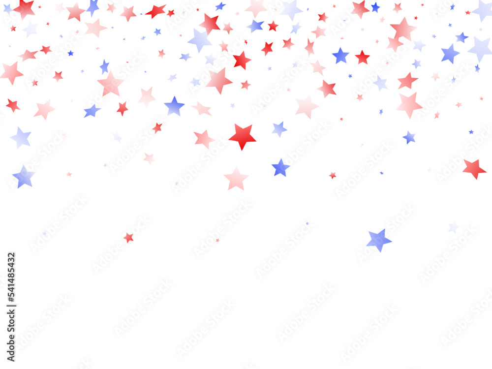 Flying red blue white star sparkles on white vector american patriotic ...