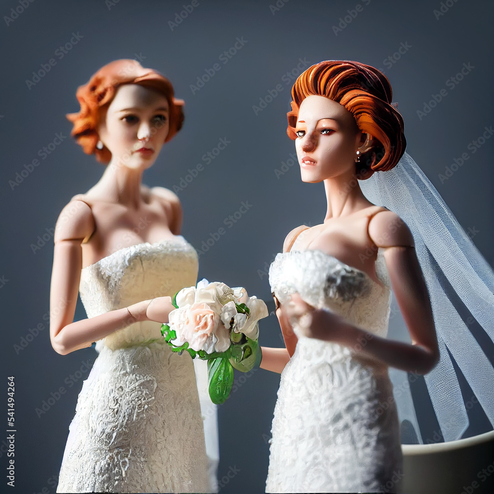 Two brides at a wedding Stock-Illustration | Adobe Stock
