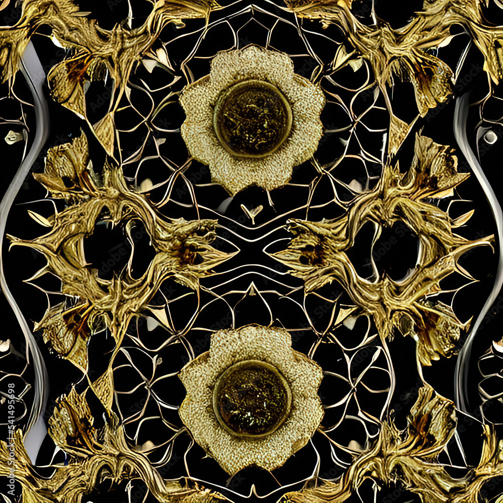 3D beautiful scroll and filigree pattern render Stock Illustration ...