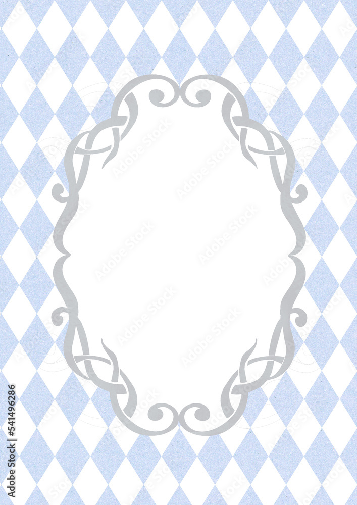 Decorative art nuovo blank frame on Alice in Wonderland style diamond ...