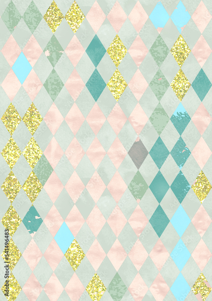 Decorative art nuovo blank frame on Alice in Wonderland style diamond ...