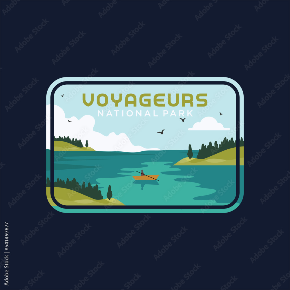 vector illustration of Voyageurs National Park, badge, sticker, logo ...