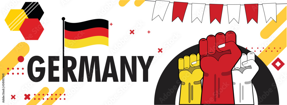 Germany National day or Deutschland banner with retro abstract ...