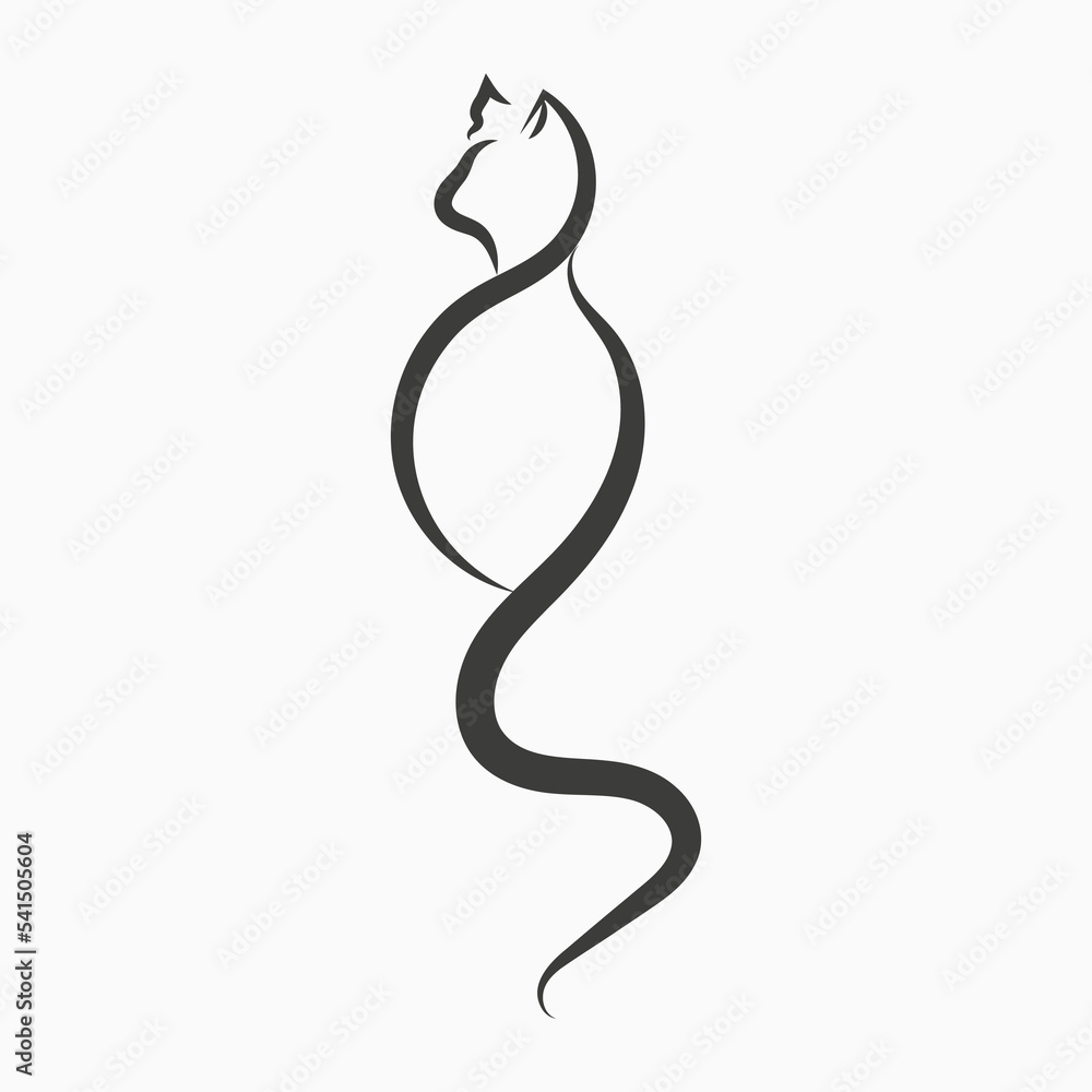 Cute Cartoon Ragdoll Cat Monochrome Lineart Vector Clipart Pedigree Kitty Breed For Cat Lovers