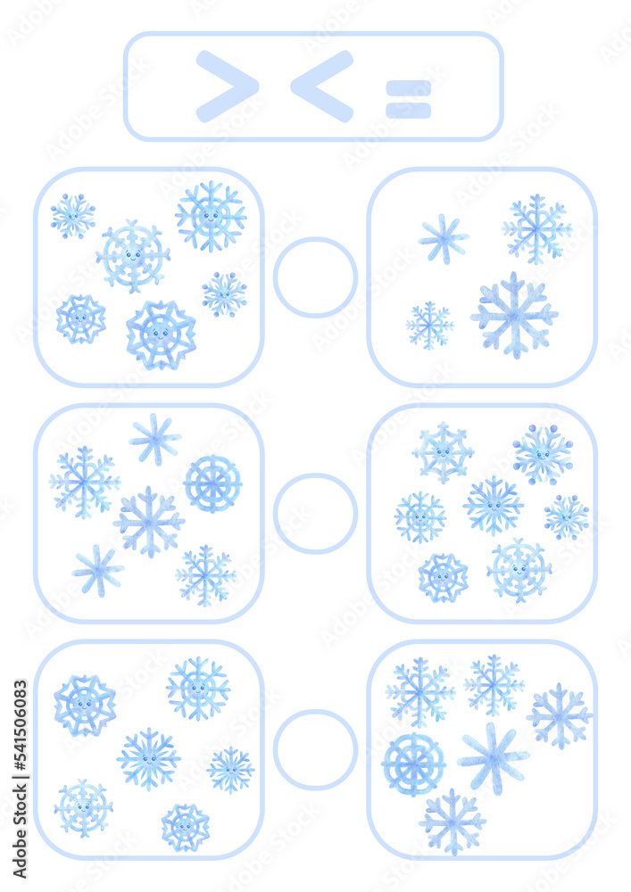 Activity page, sheet for kids. A mathematical task for comparing ...