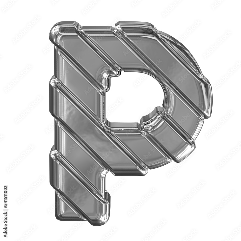 Silver letters with straps. capital letter p Stock Illustration | Adobe ...