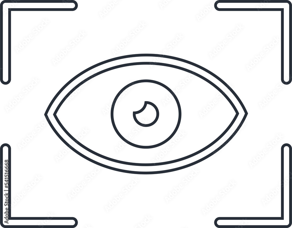 Eye scan icon, security check symbol. Retina scan simple symbol. Modern ...